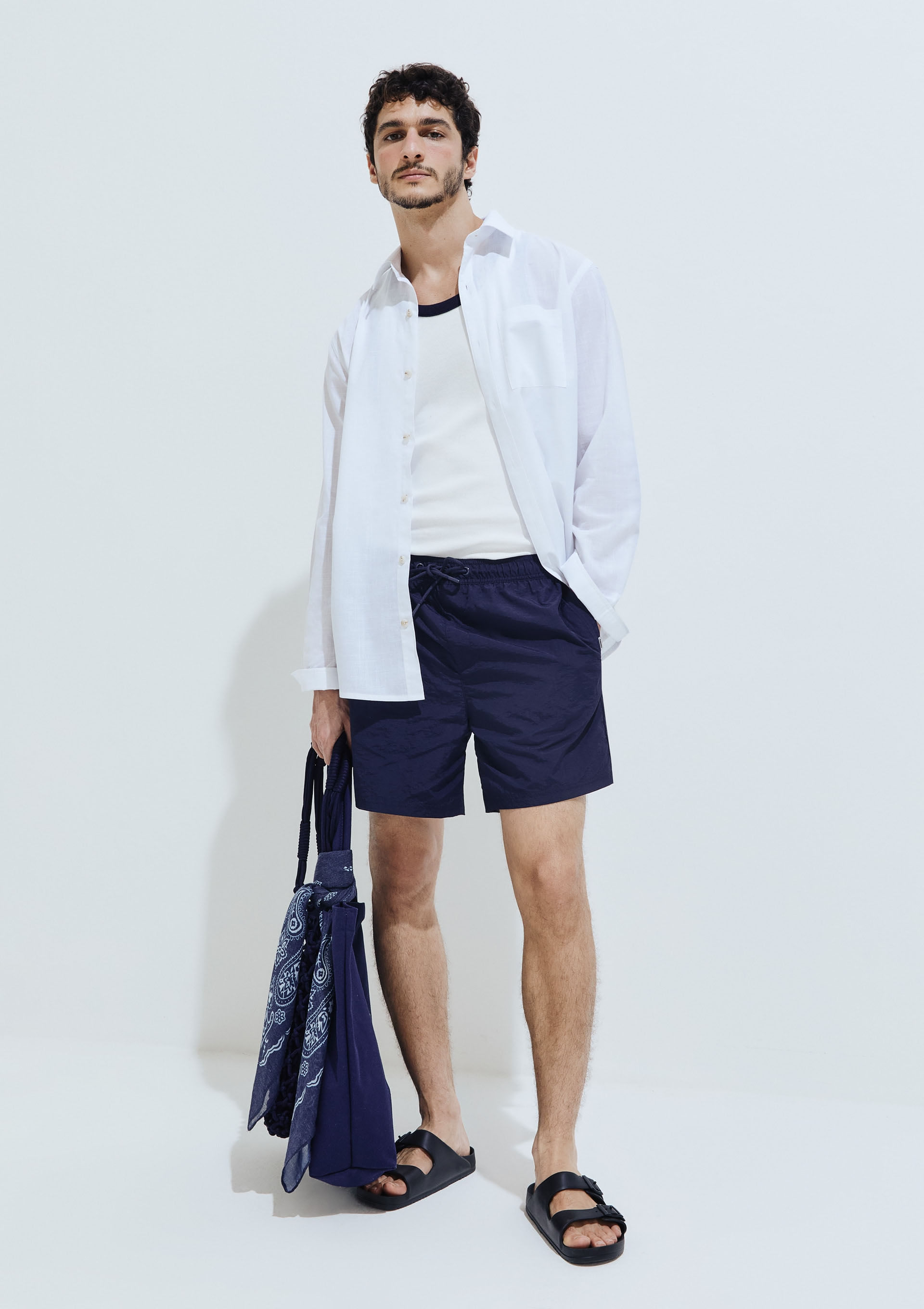 Shorts De Banho Em Poliamida - Outlet Espaço Hering